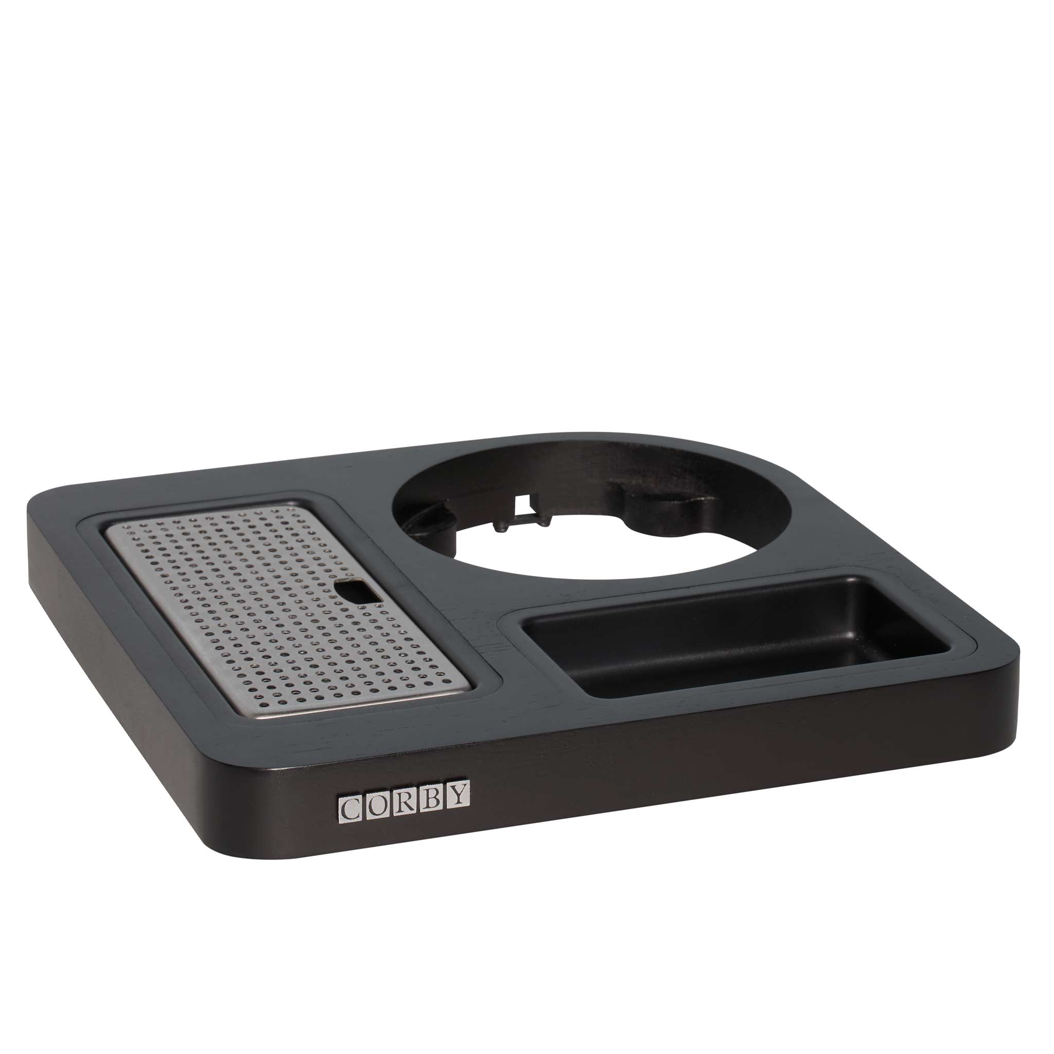 Corby Canterbury Compact Welcome Tray, Black Wood