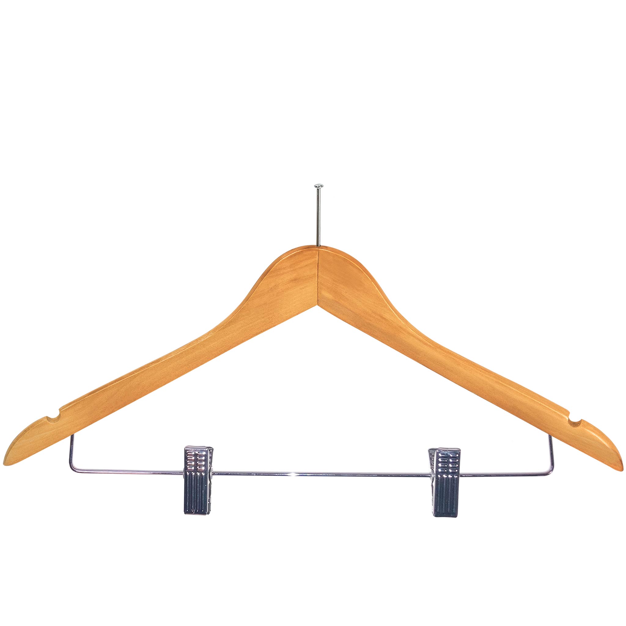 Corby Burlington Guest Hangers with Clips & Security Pin - Light Wood