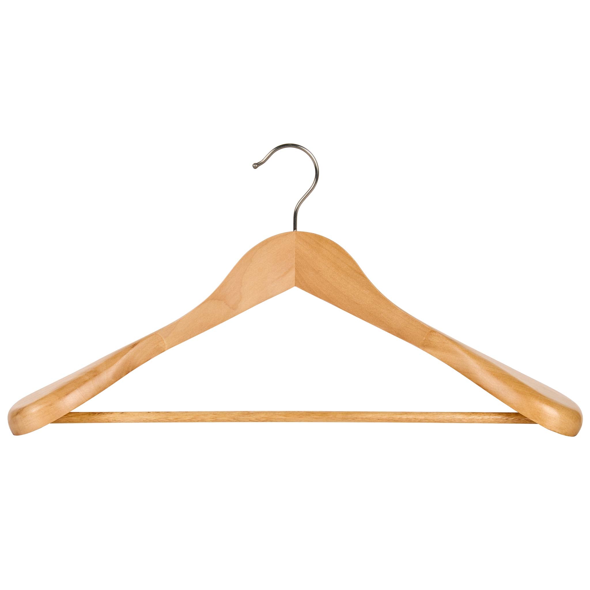 Corby Clifford Suit Hangers with Chrome Hook - Light Wood (Case of 24)