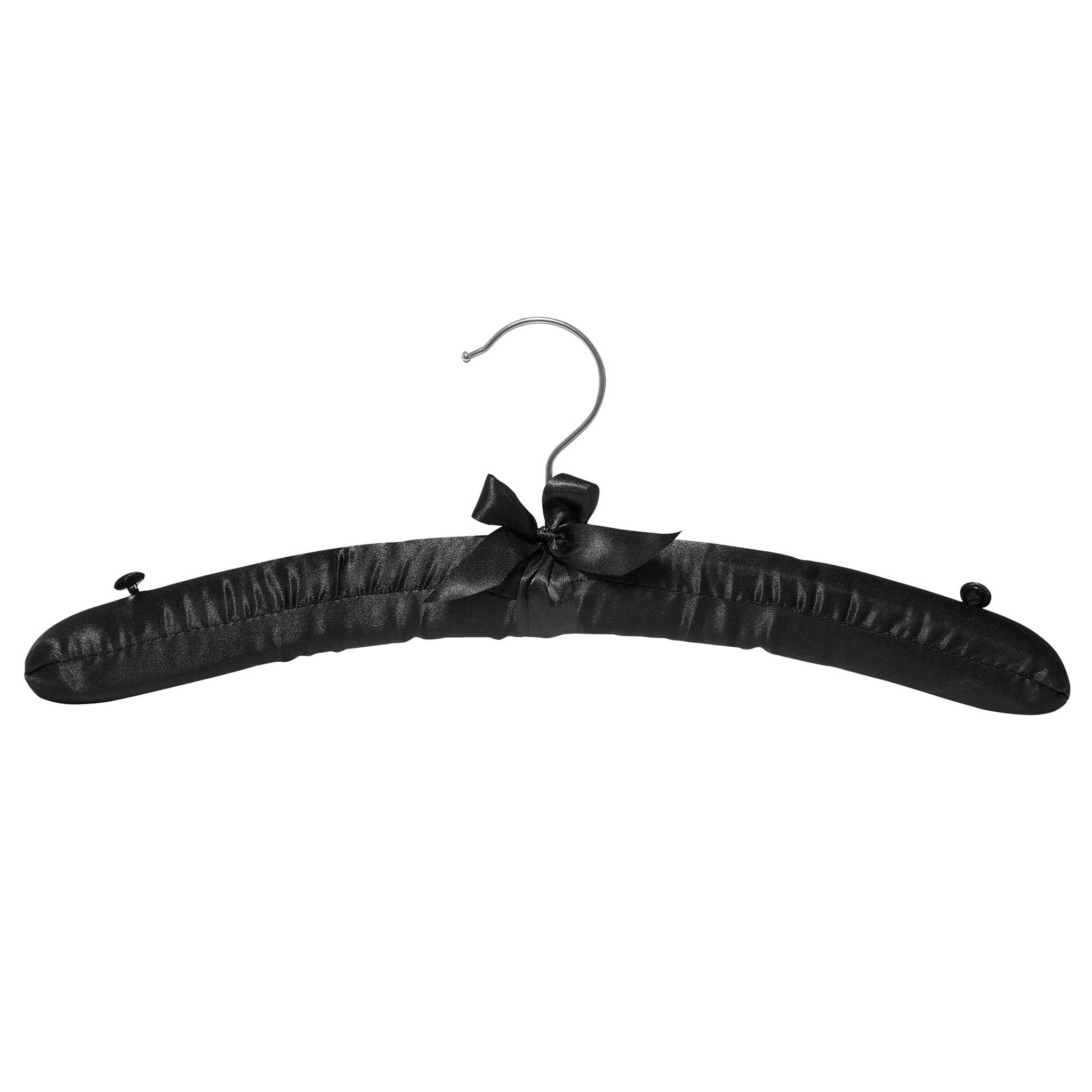 Corby Saltaire Satin Guest Hangers - Black (Case of 100)